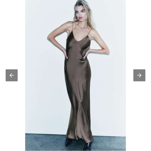 Zara | Dresses | Zara Dark Khaki Backless Slip Dress Size Xs | Poshmark
